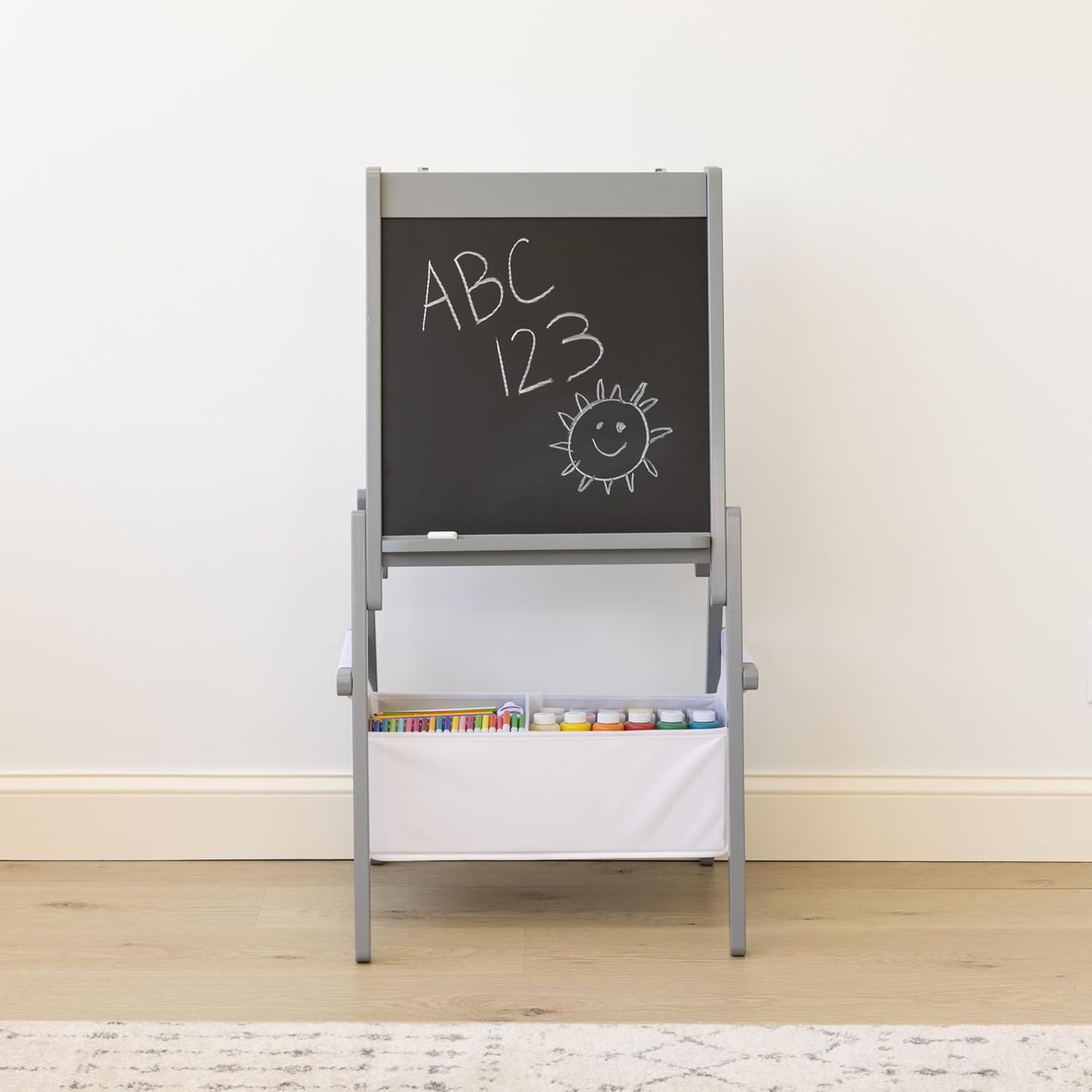 Humble Crew Inspire Kids Chalkboard and Dry Erase Easel with Storage B