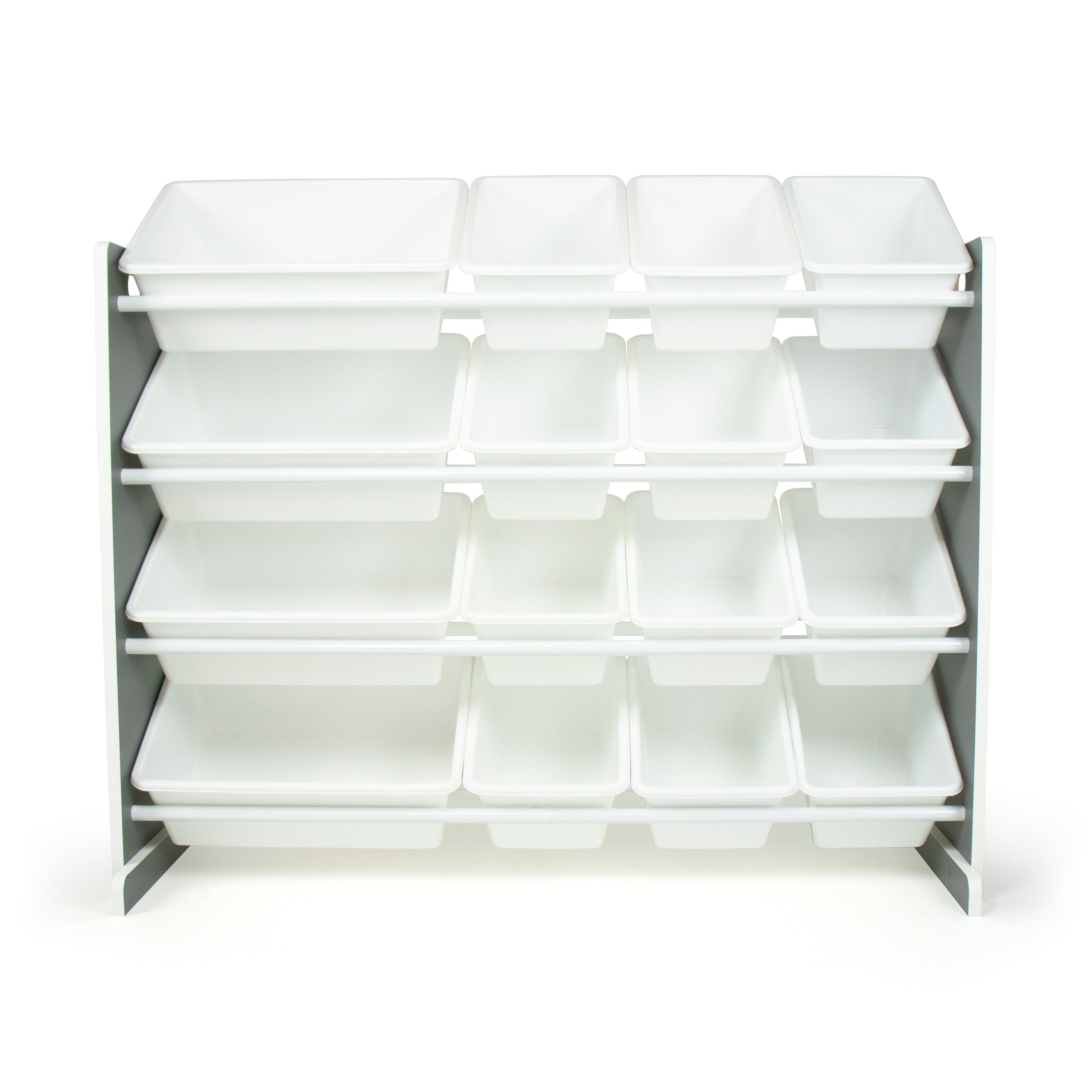 Humble Crew Soho Grey/White Toy Storage Organizer with 16 Storage Bins